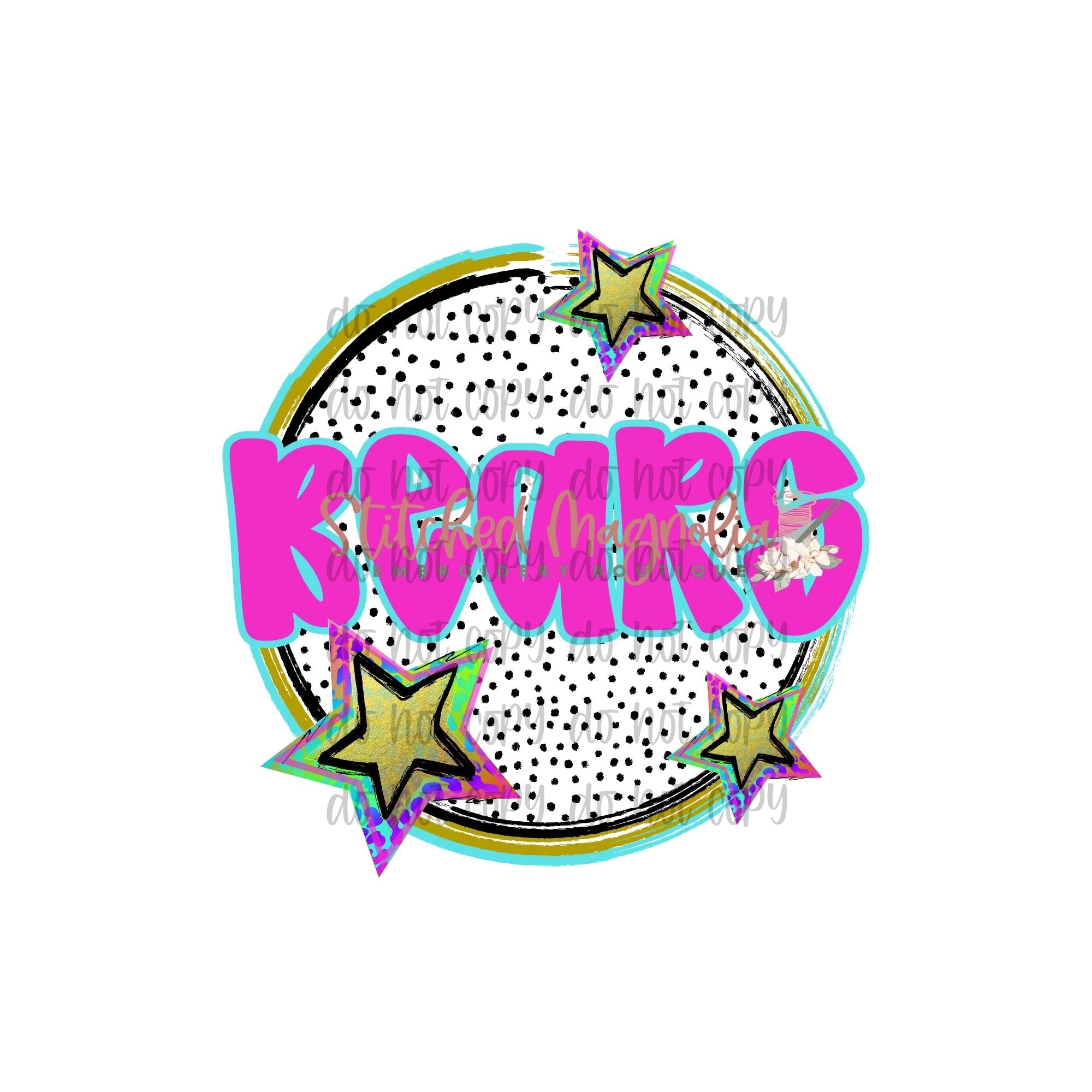 Preppy Mascot Circle Digital PNG File – Stitched Magnolia